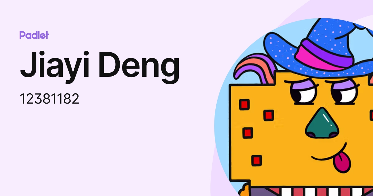Jiayi Deng (12381182) profile | Padlet