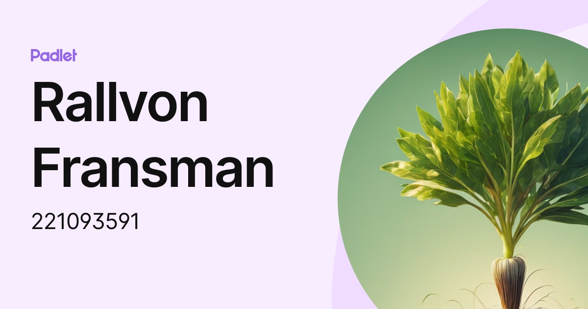 Rallvon Fransman (221093591) profile | Padlet