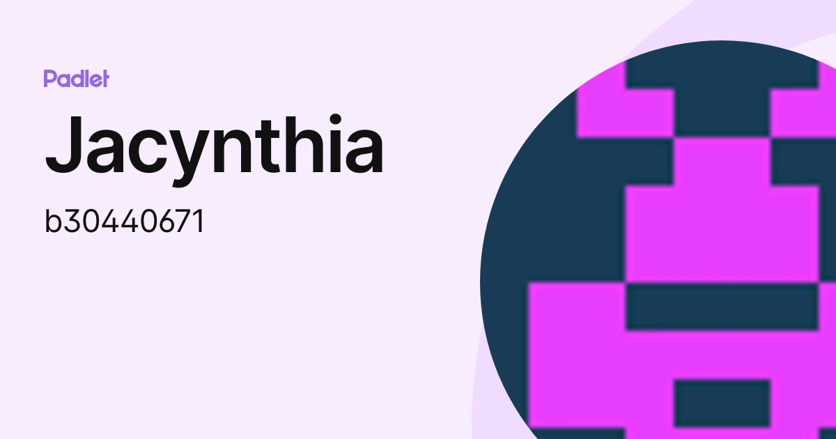 Jacynthia (b30440671) profile | Padlet