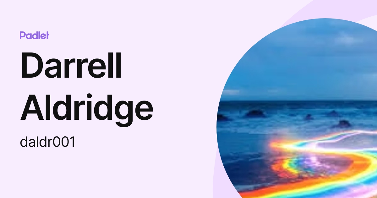 Darrell Aldridge (daldr001) profile | Padlet