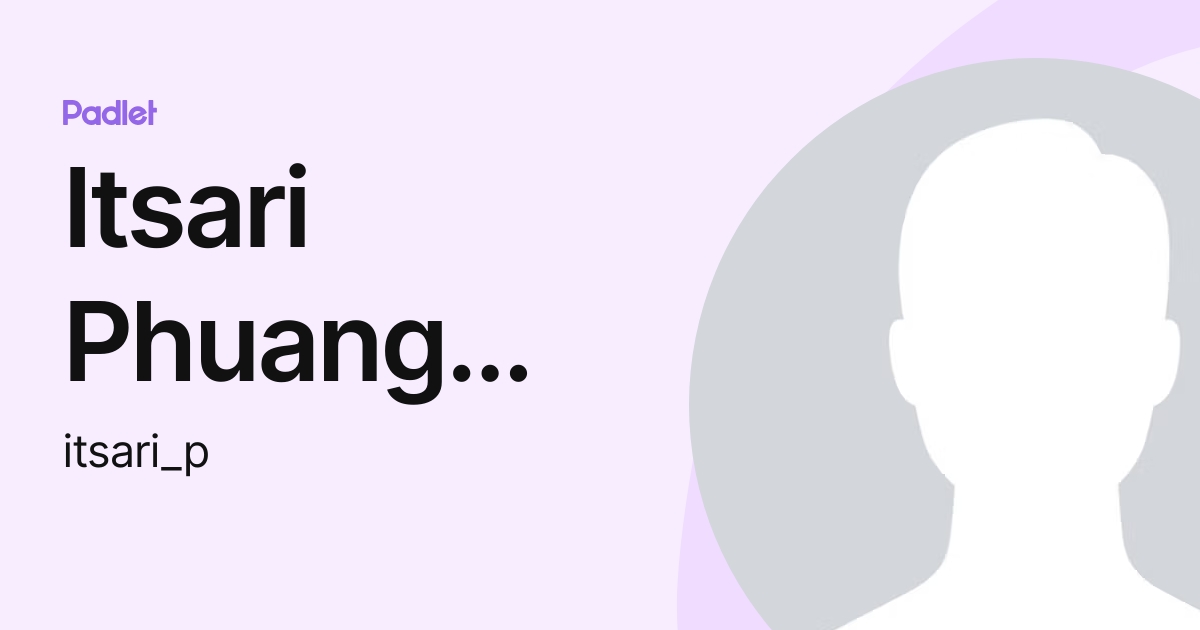 Itsari Phuangmali (itsari_p) profile | Padlet