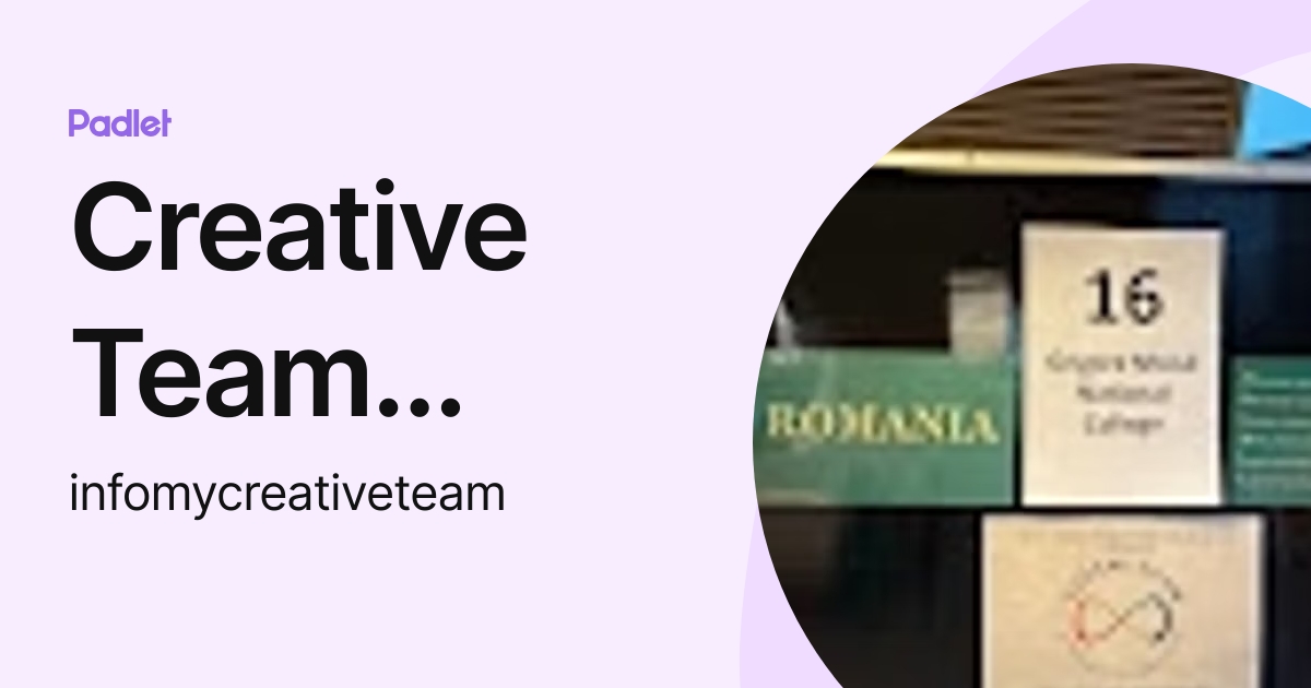 Creative Team Online (infomycreativeteam) profile | Padlet