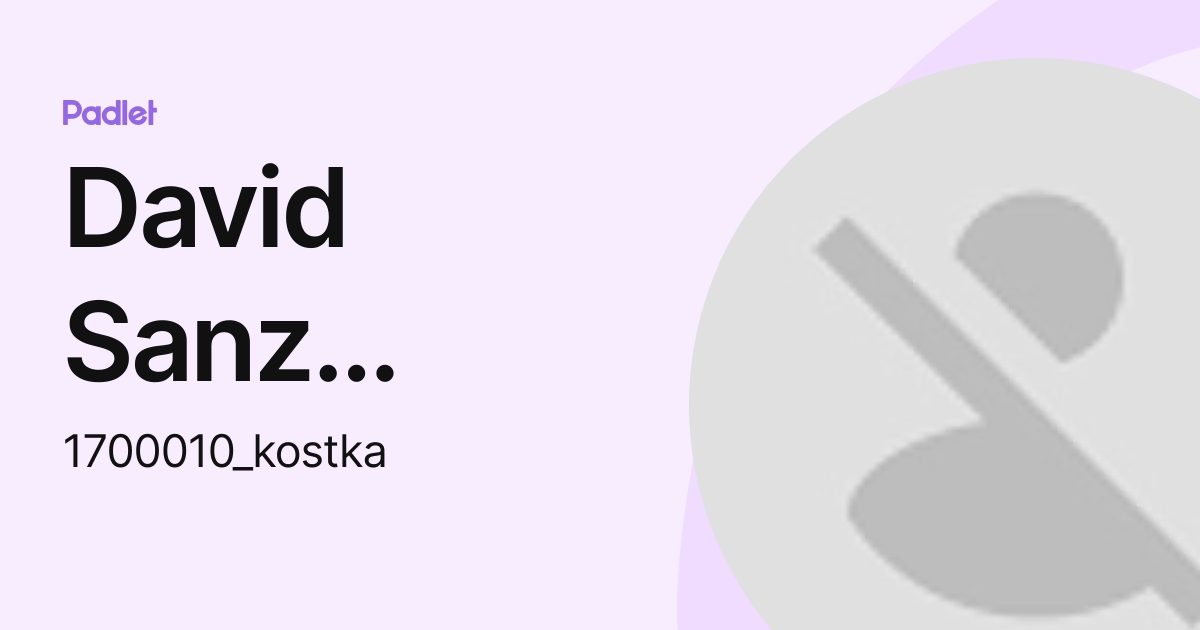 David Sanz Majolero (1700010_kostka) profile | Padlet