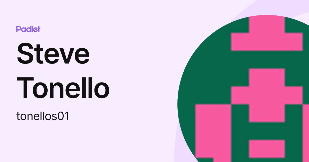 Steve Tonello (tonellos01) profile | Padlet