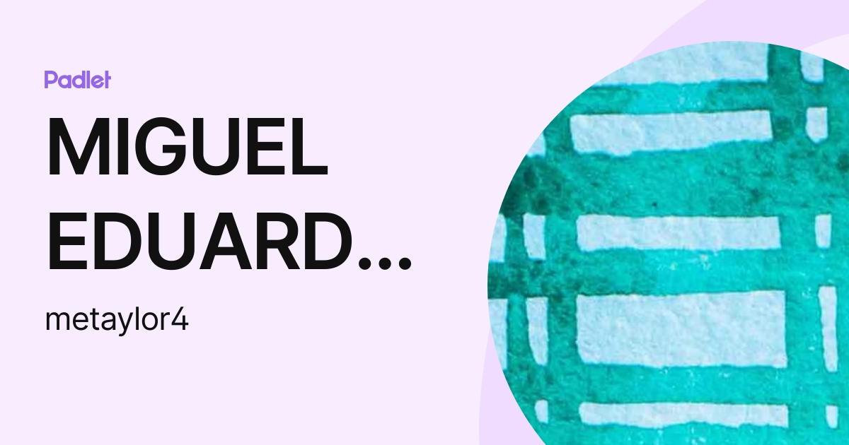 MIGUEL EDUARDO TAYLOR OCHOA (metaylor4) profile | Padlet