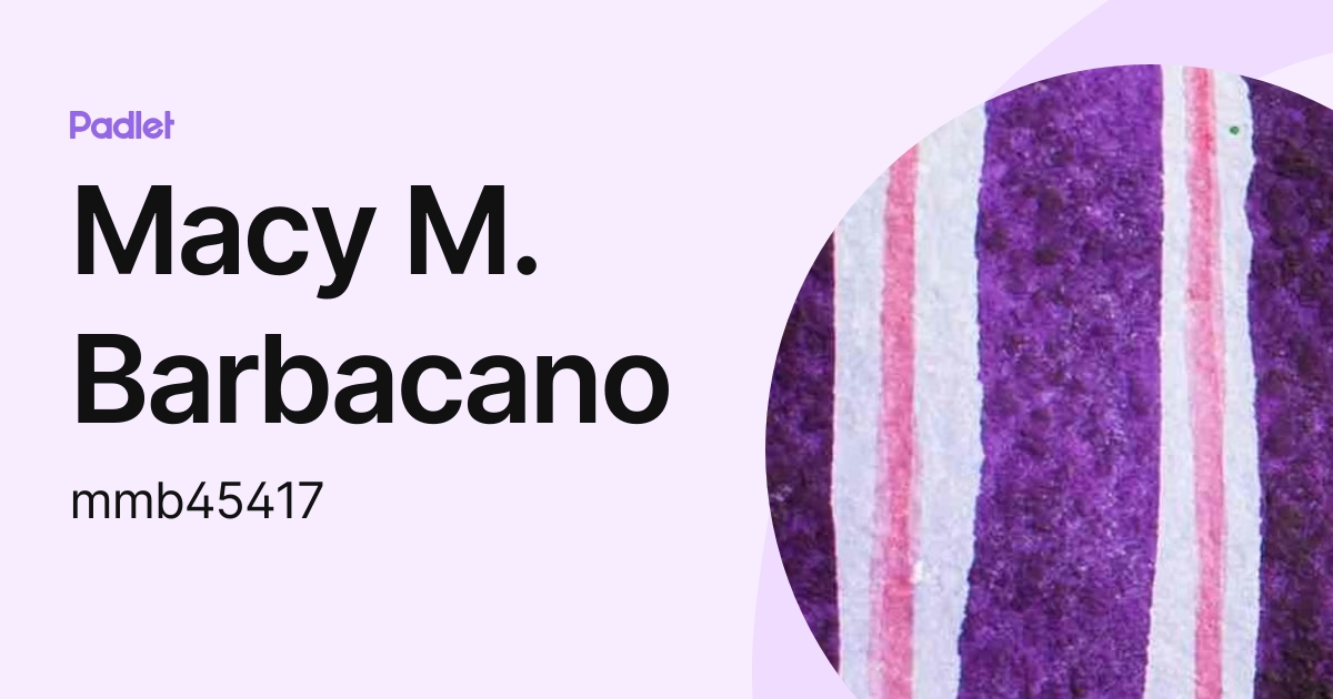 Macy M. Barbacano (mmb45417) profile | Padlet