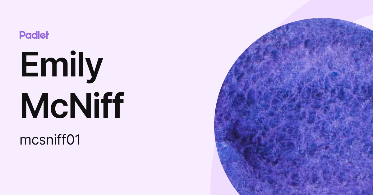 Emily McNiff (mcsniff01) profile | Padlet