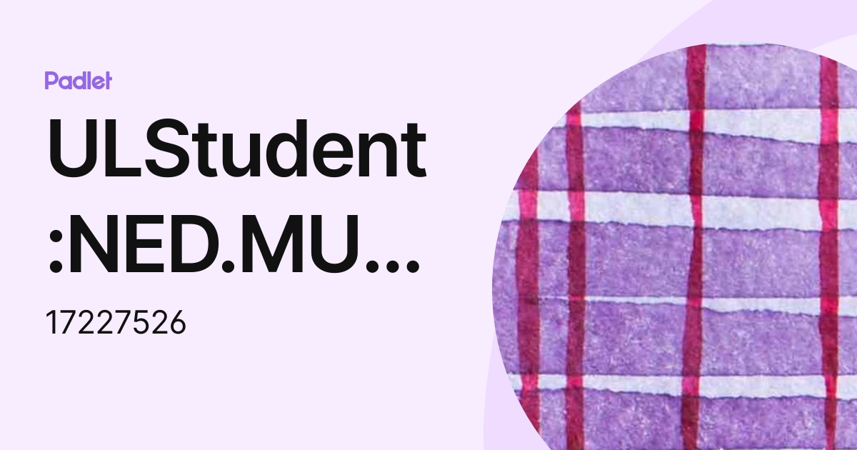 ULStudent:NED.MURPHY (17227526) profile | Padlet
