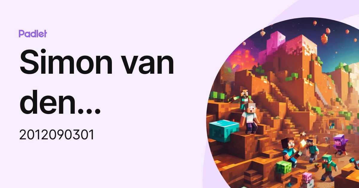 Simon van den Boomen (2012090301) profile | Padlet