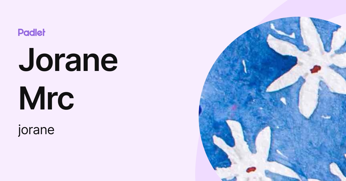 Jorane Mrc (jorane) profile | Padlet