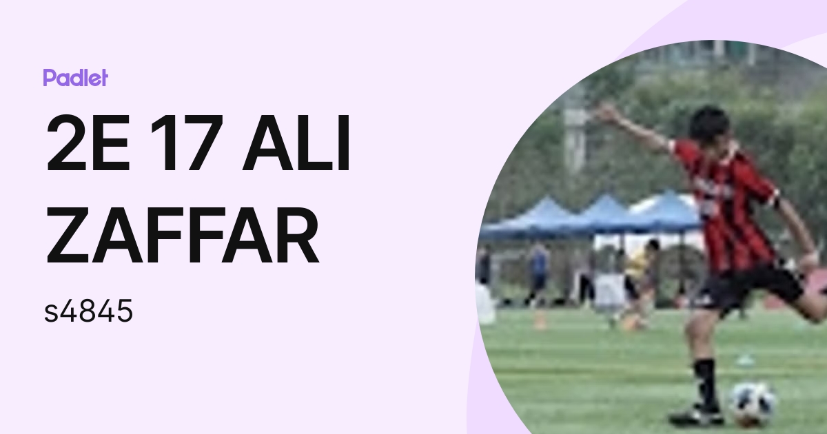 2E 17 ALI ZAFFAR (s4845) profile | Padlet