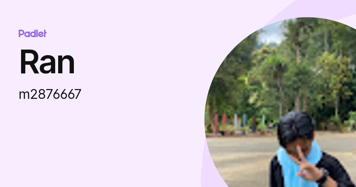 MUHAMMAD ZAFRAN BIN FADZIL Moe (m2876667) profile | Padlet