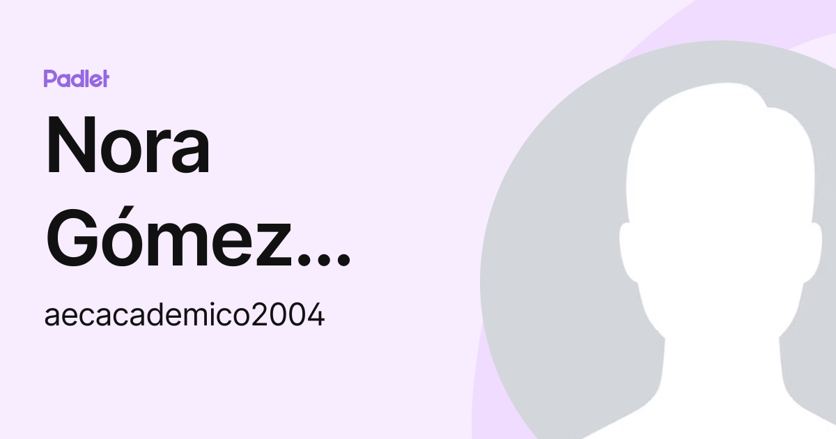 Nora Gómez Mora (aecacademico2004) profile | Padlet