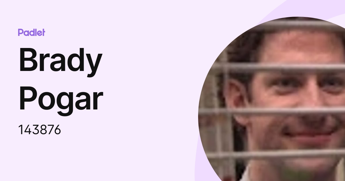 Brady Pogar (143876) profile | Padlet