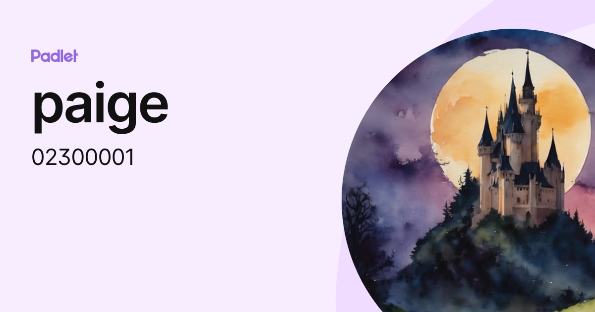 paige (02300001) profile | Padlet