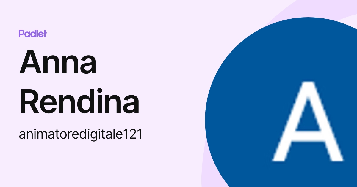 Anna Rendina (animatoredigitale121) profile | Padlet