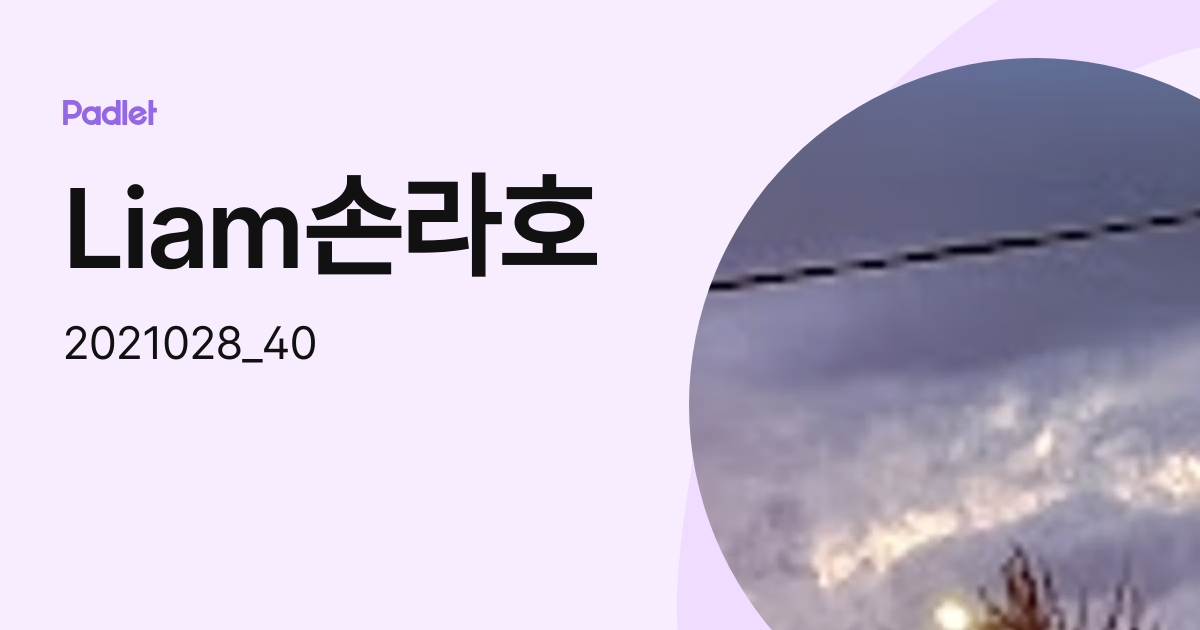 Liam손라호 (2021028_41) profile | Padlet
