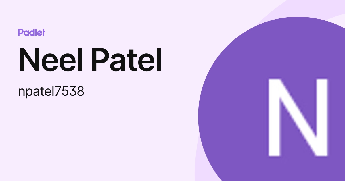 Neel Patel (npatel7538) profile | Padlet