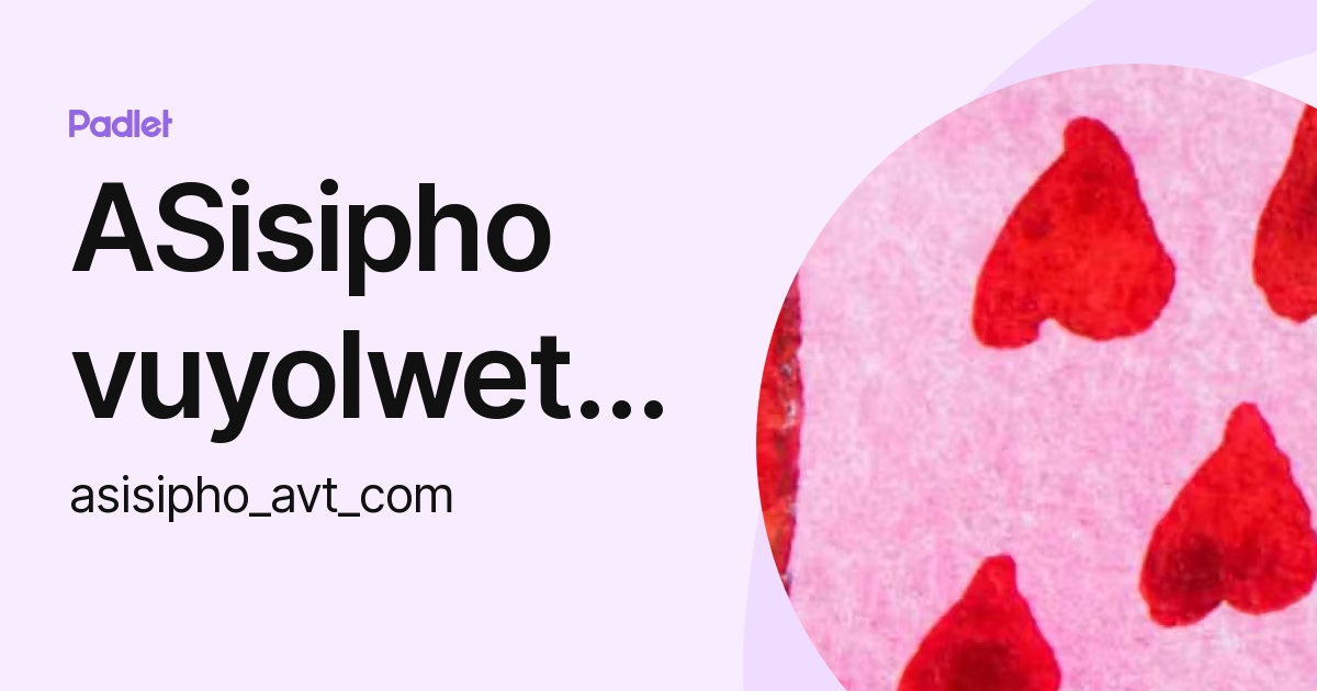 ASisipho vuyolwethu (asisipho_avt_com) profile | Padlet