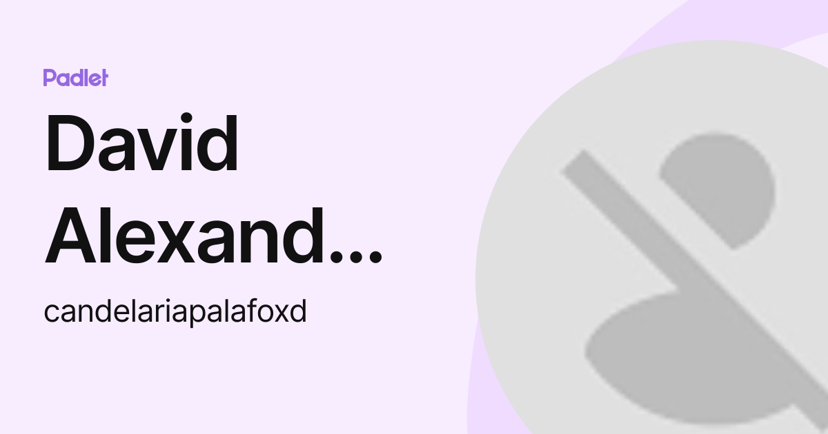 David Alexander Candelaria Palafox (candelariapalafoxd) profile | Padlet
