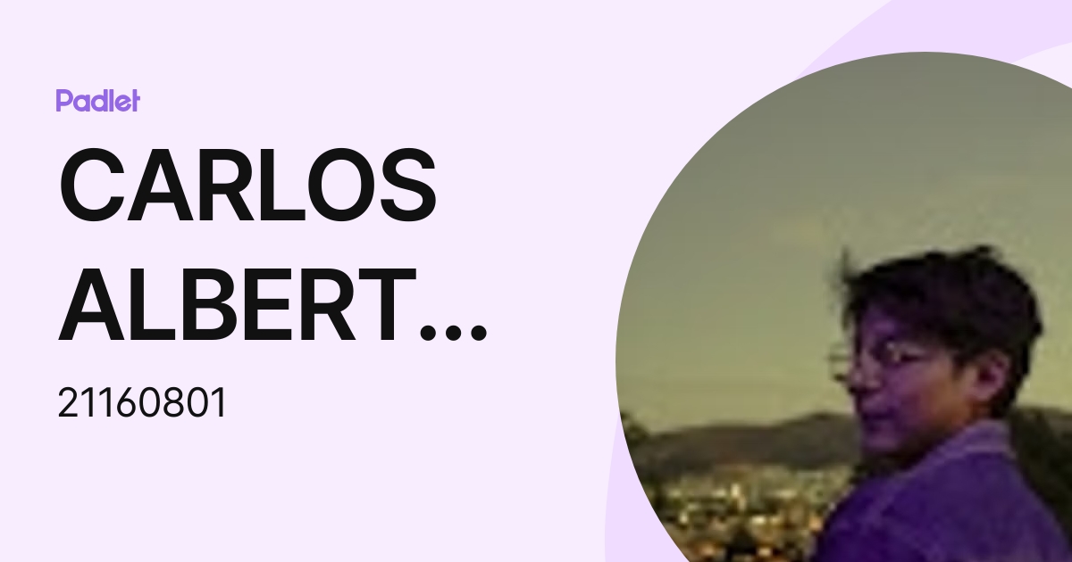 CARLOS ALBERTO SOSA PERERA (21160801) profile | Padlet