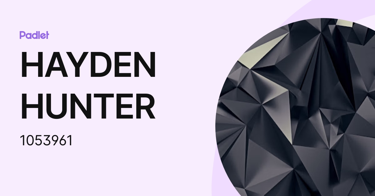 HAYDEN HUNTER (1053961) profile | Padlet