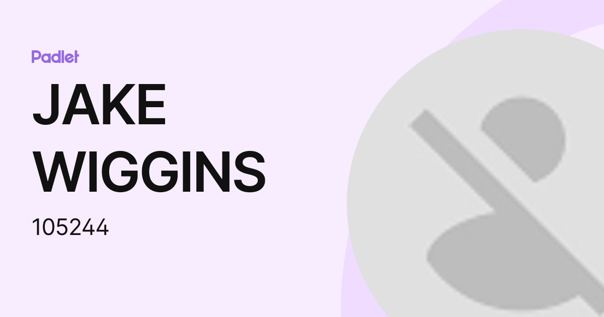 JAKE WIGGINS (105244) profile | Padlet