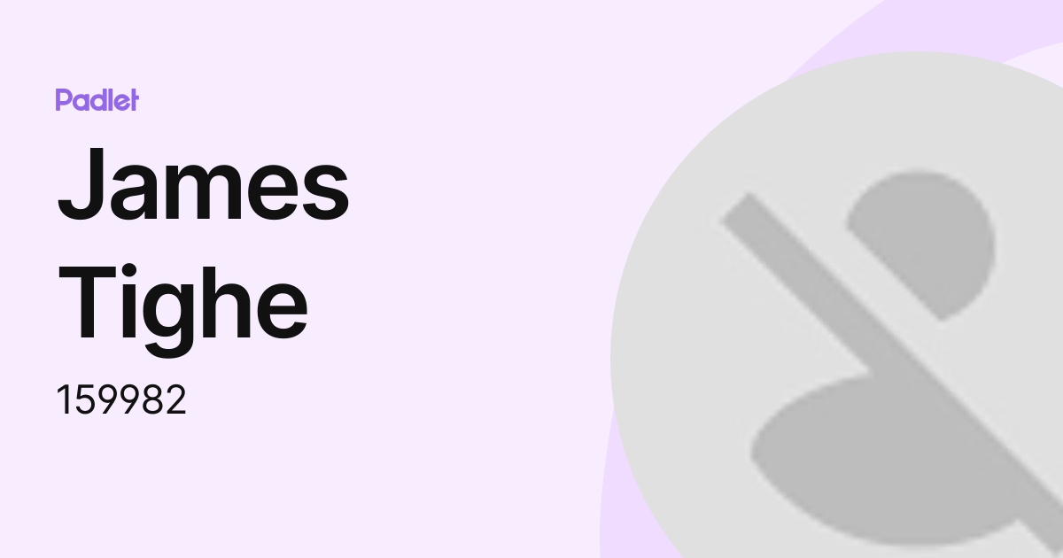 James Tighe (159982) profile | Padlet