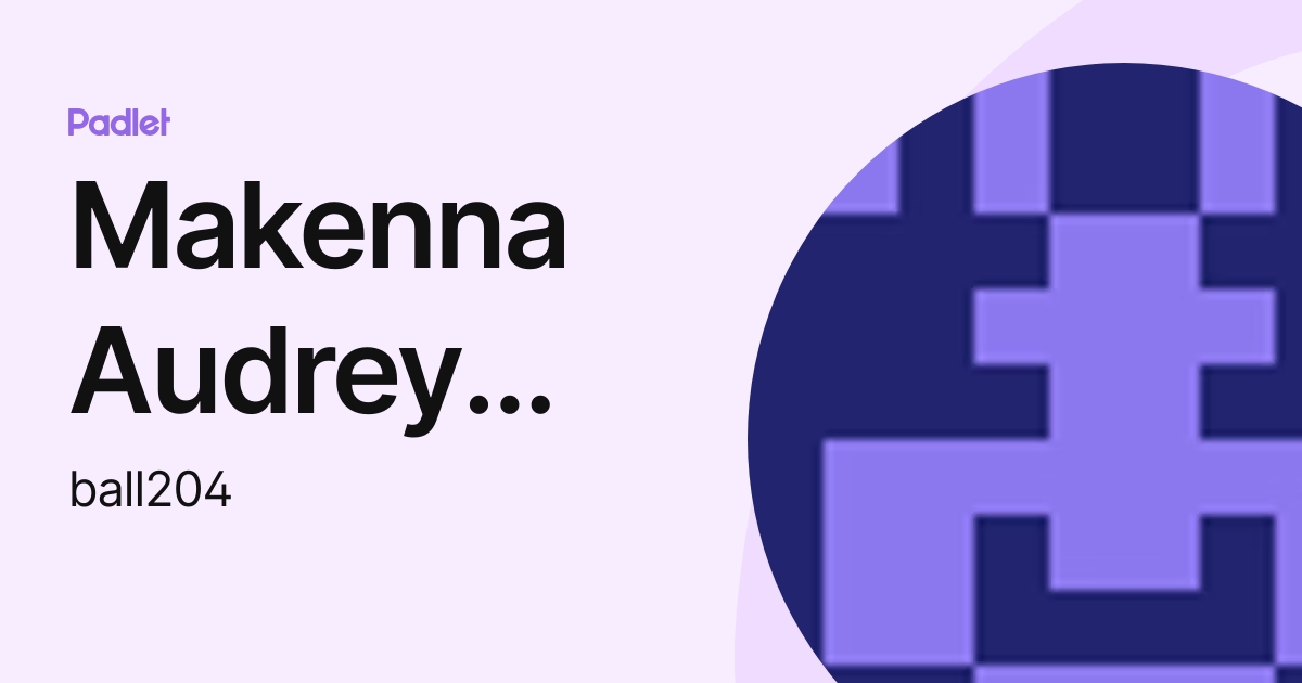 Makenna Audrey Ballard (ball204) profile | Padlet