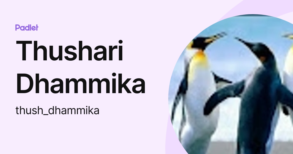 Thushari Dhammika (thush_dhammika) profile | Padlet