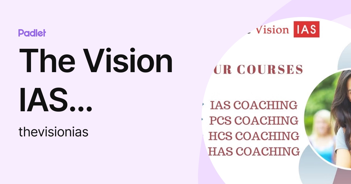 The Vision IAS Coaching Institute Chandigarh (thevisionias) profile ...