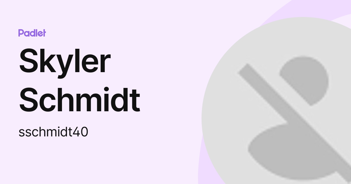 Skyler Schmidt (sschmidt40) profile | Padlet