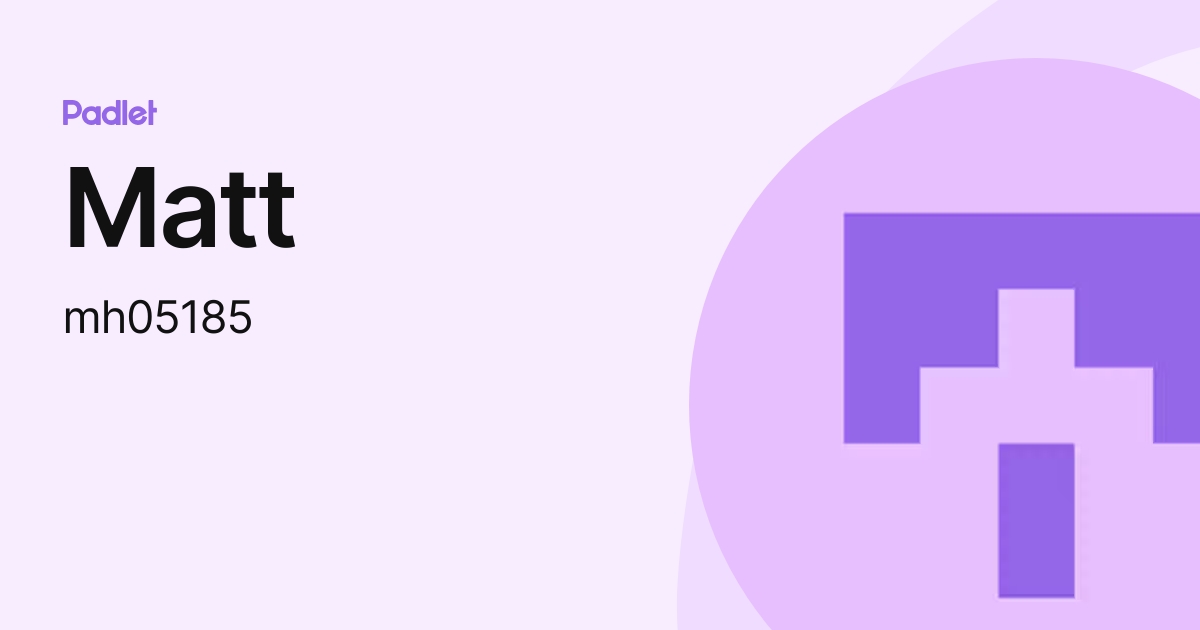 Matt (mh05185) profile | Padlet