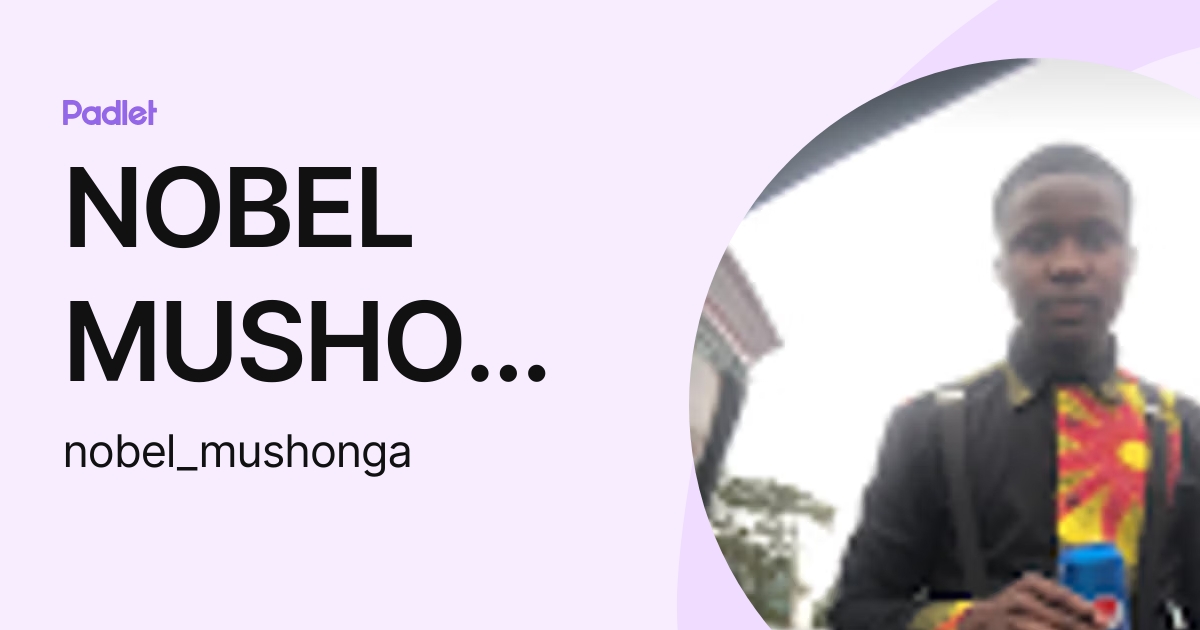 NOBEL MUSHONGA (nobel_mushonga) profile | Padlet