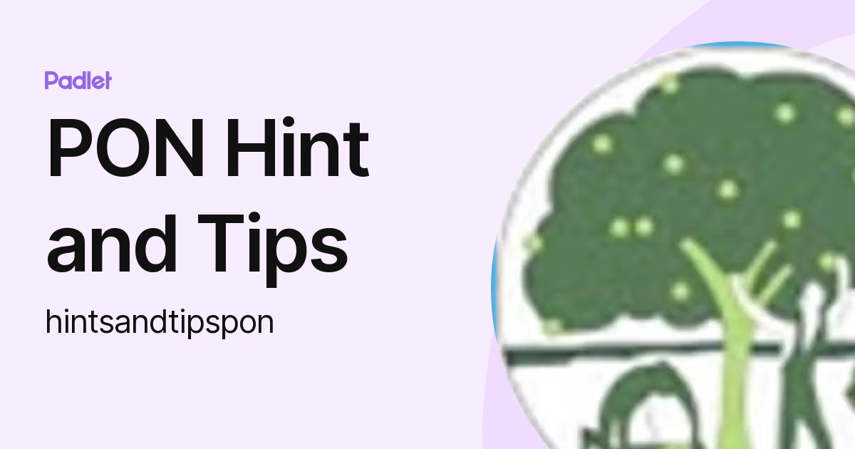 PON Hint and Tips (hintsandtipspon) profile | Padlet