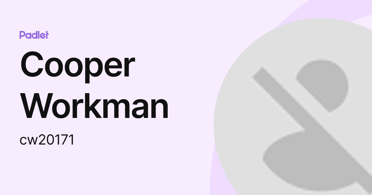Cooper Workman (cw20171) profile | Padlet