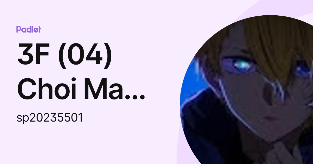 2F (04) Choi Man Hoi (sp20235501) profile | Padlet