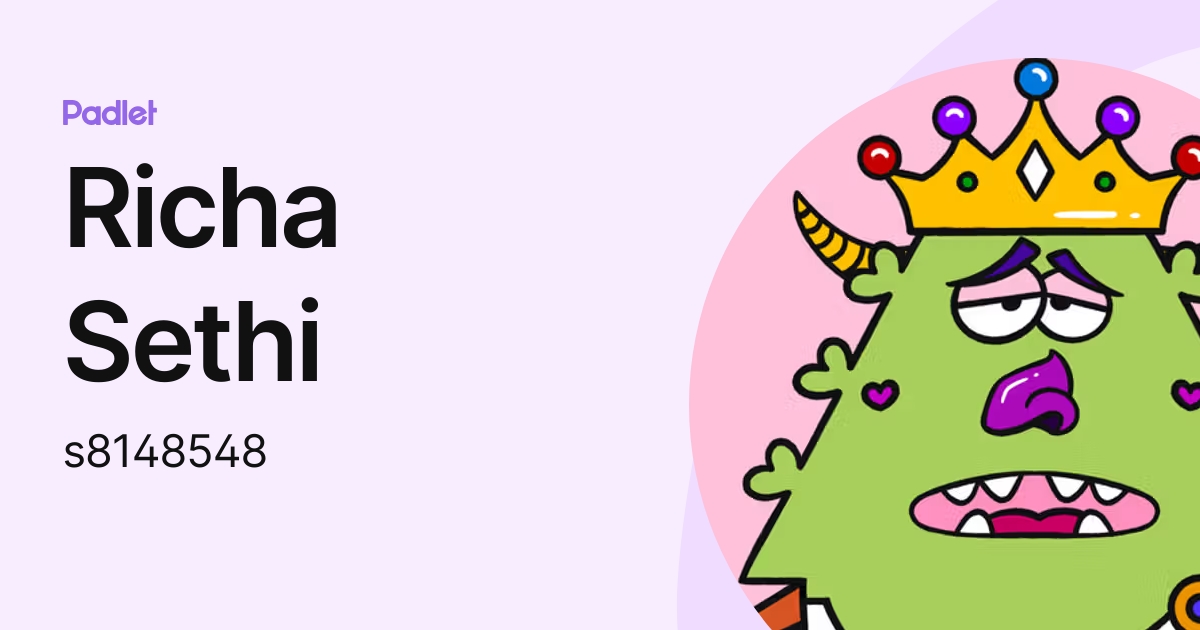 Richa Sethi (s8148548) profile | Padlet