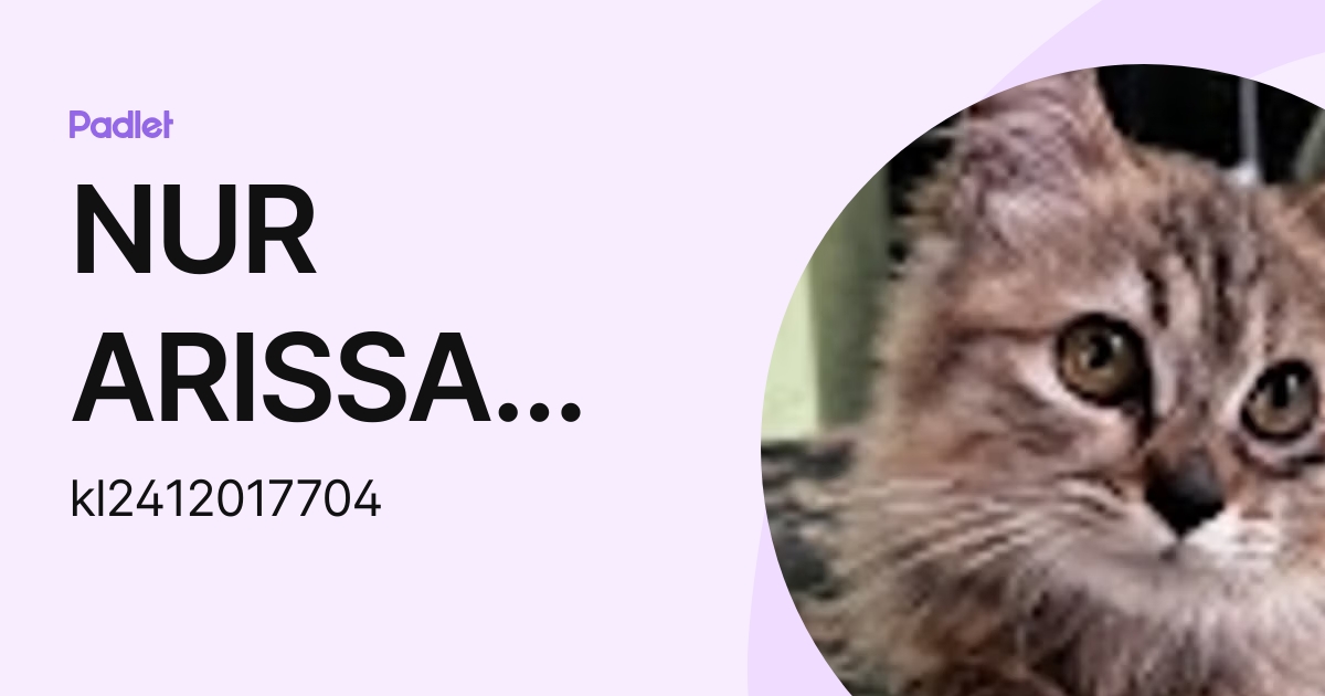 NUR ARISSA BINTI RUSLIN (KL) (kl2412017704) profile | Padlet