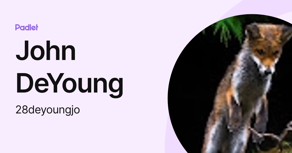 John DeYoung (28deyoungjo) profile | Padlet
