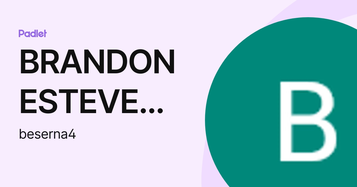 BRANDON ESTEVEN SERNA REYES (beserna4) profile | Padlet