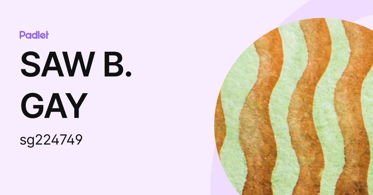 SAW B. GAY (sg224749) profile | Padlet