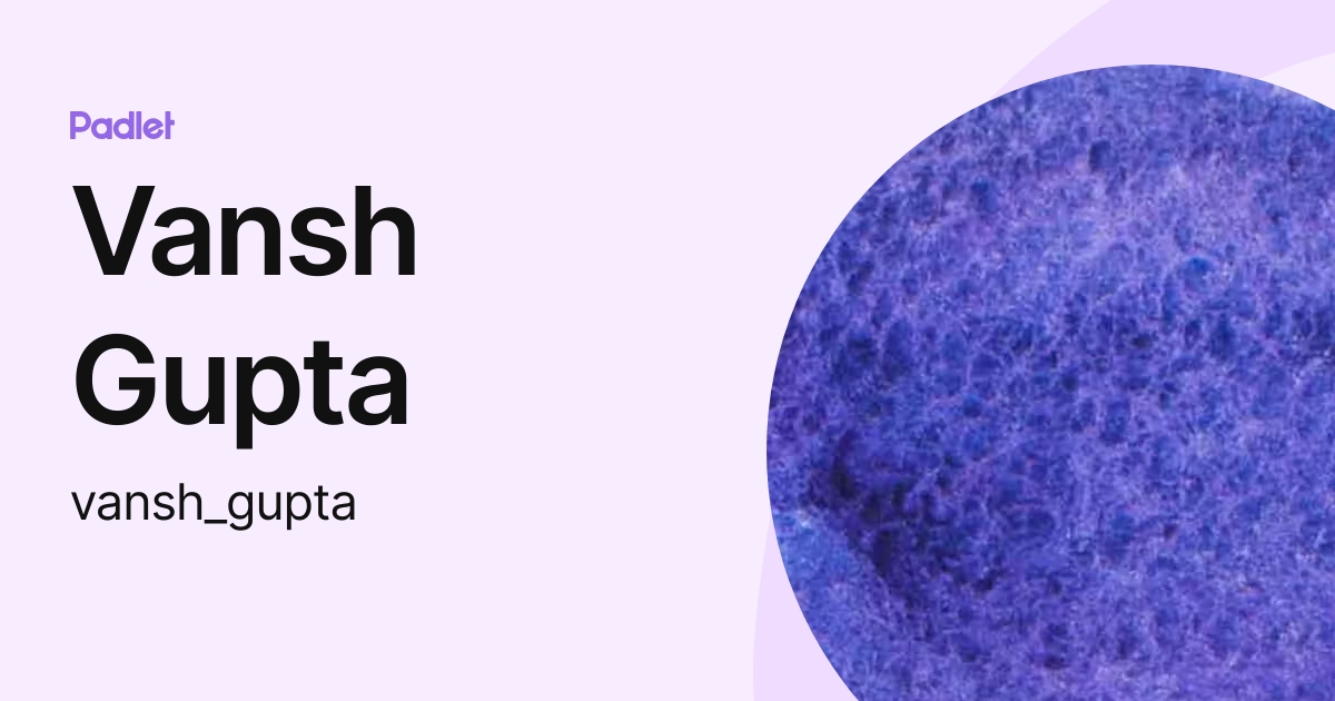 Vansh Gupta (vansh_gupta) profile | Padlet
