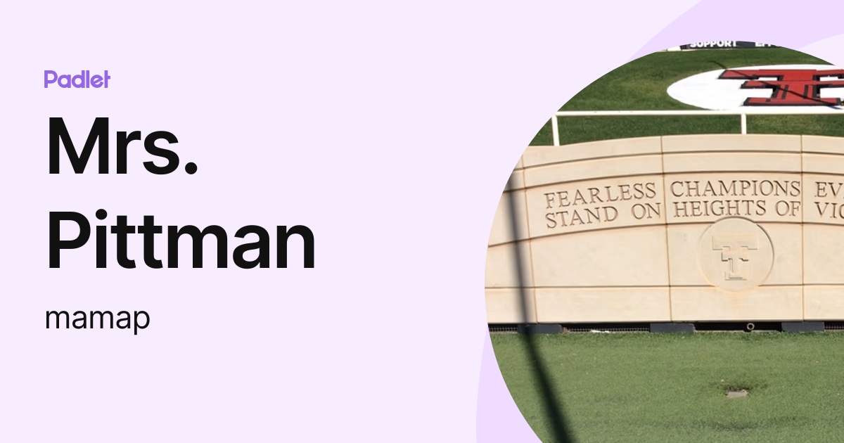 Mrs. Pittman (mamap) profile | Padlet