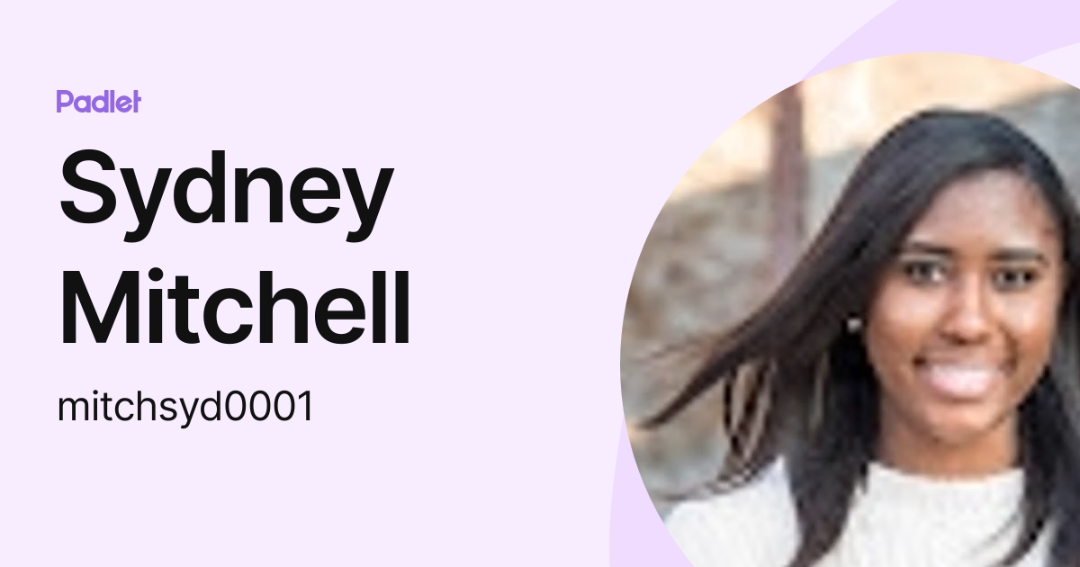 Sydney Mitchell (mitchsyd0001) profile | Padlet