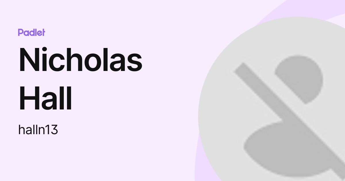 Nicholas Hall (halln13) profile | Padlet
