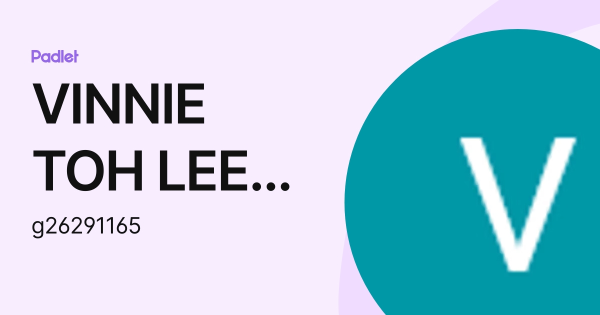 VINNIE TOH LEE CHOO KPM-Guru (g26291165) profile | Padlet