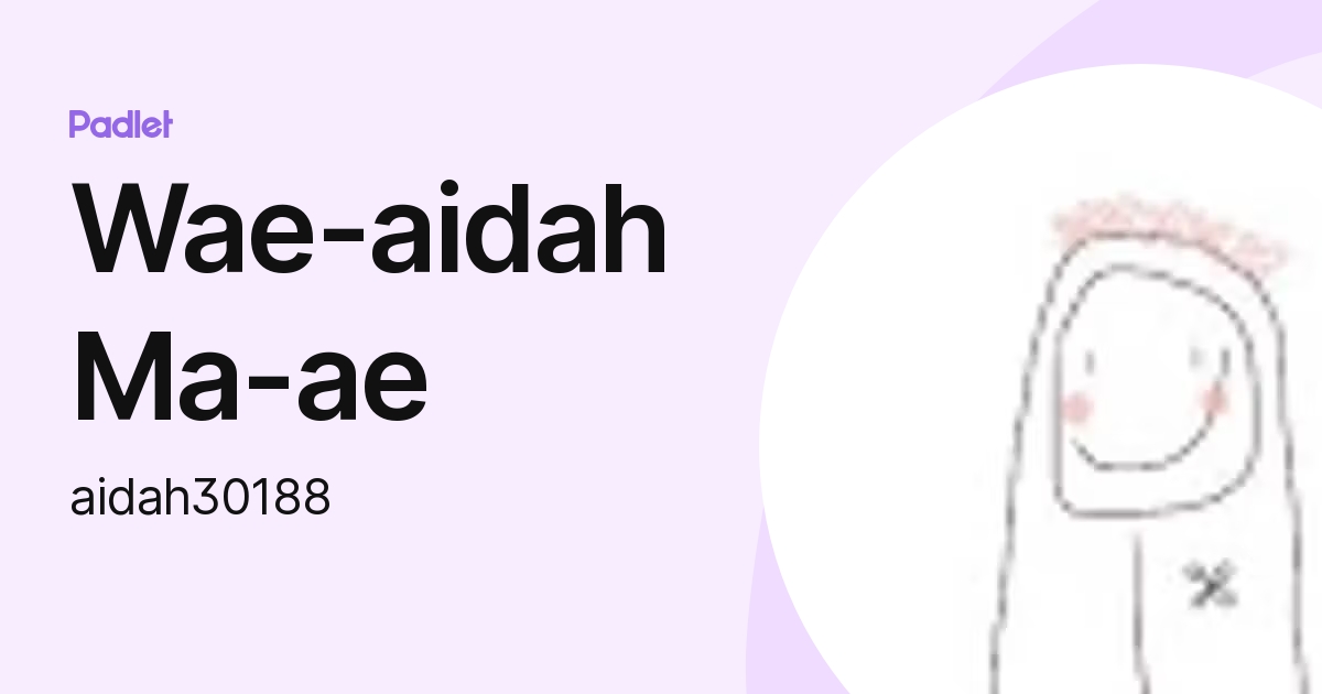 Wae-aidah Ma-ae (aidah30188) profile | Padlet