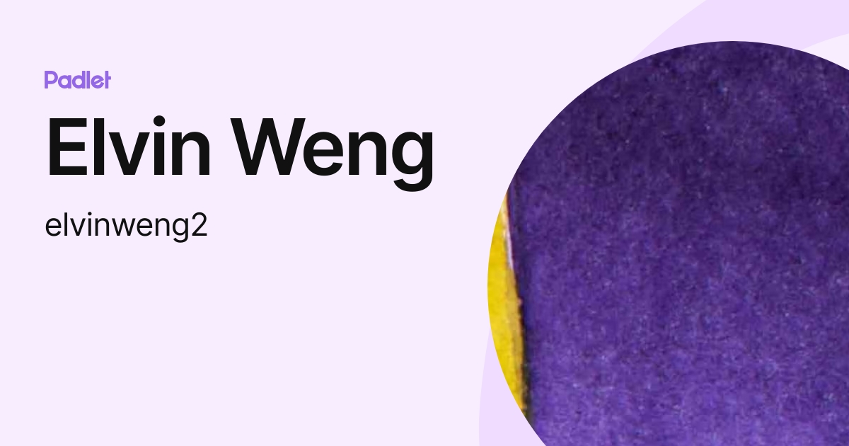 Elvin Weng (elvinweng2) profile | Padlet