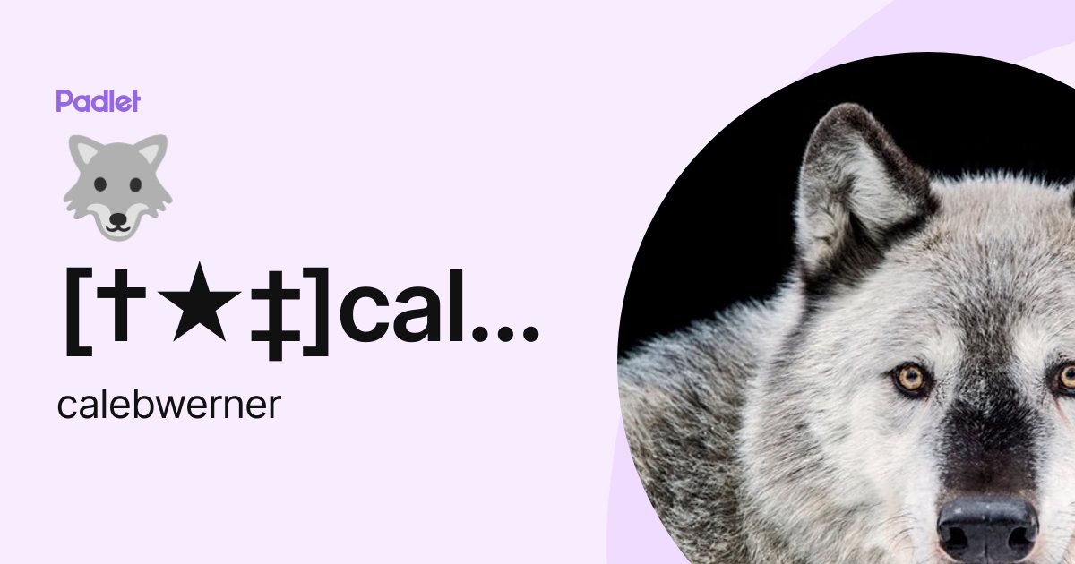 🐺[†★‡]caleb[•*°]🐺 (calebwerner) profile | Padlet